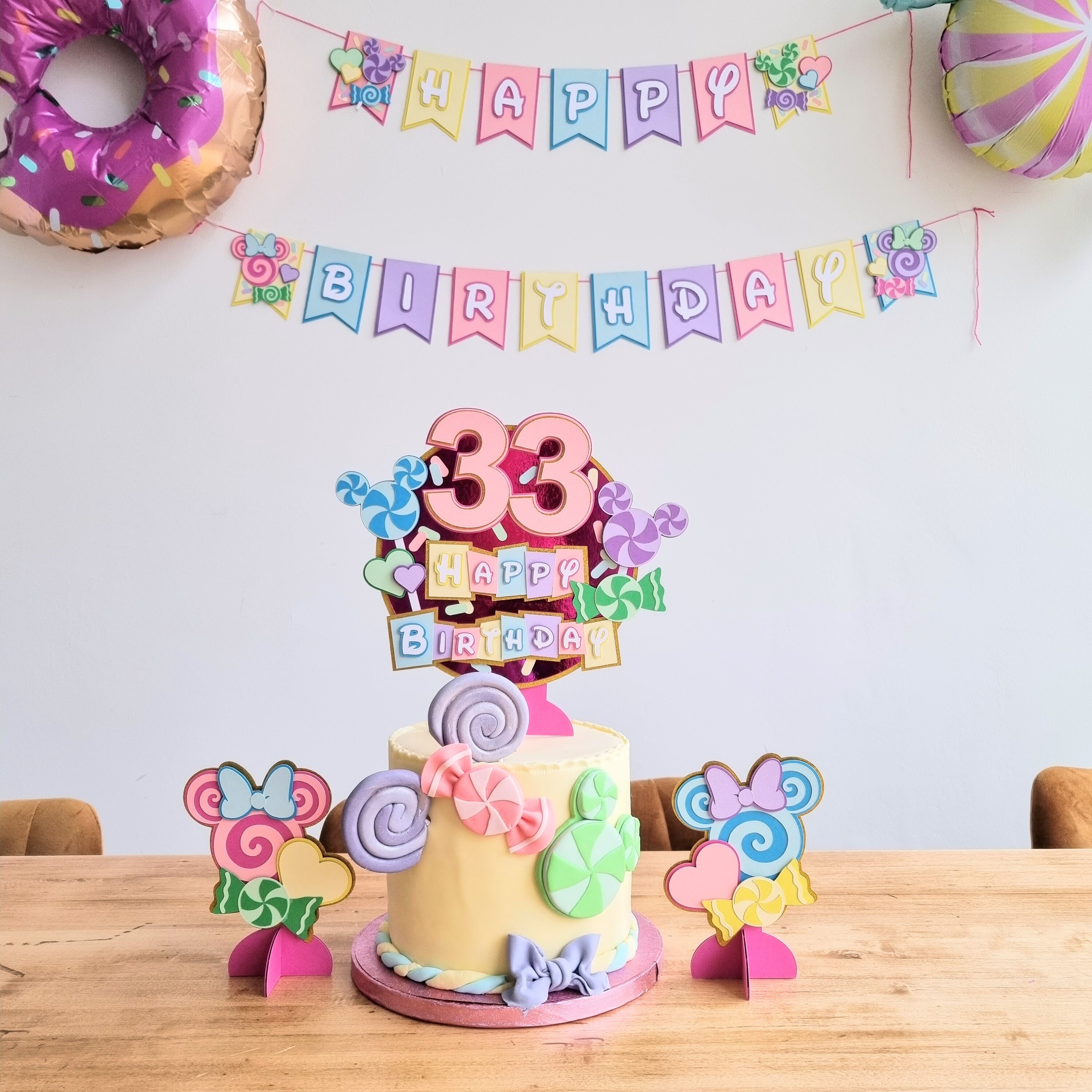 Magical Birthday Decorations Candy Themed Papercut Template. - Etsy