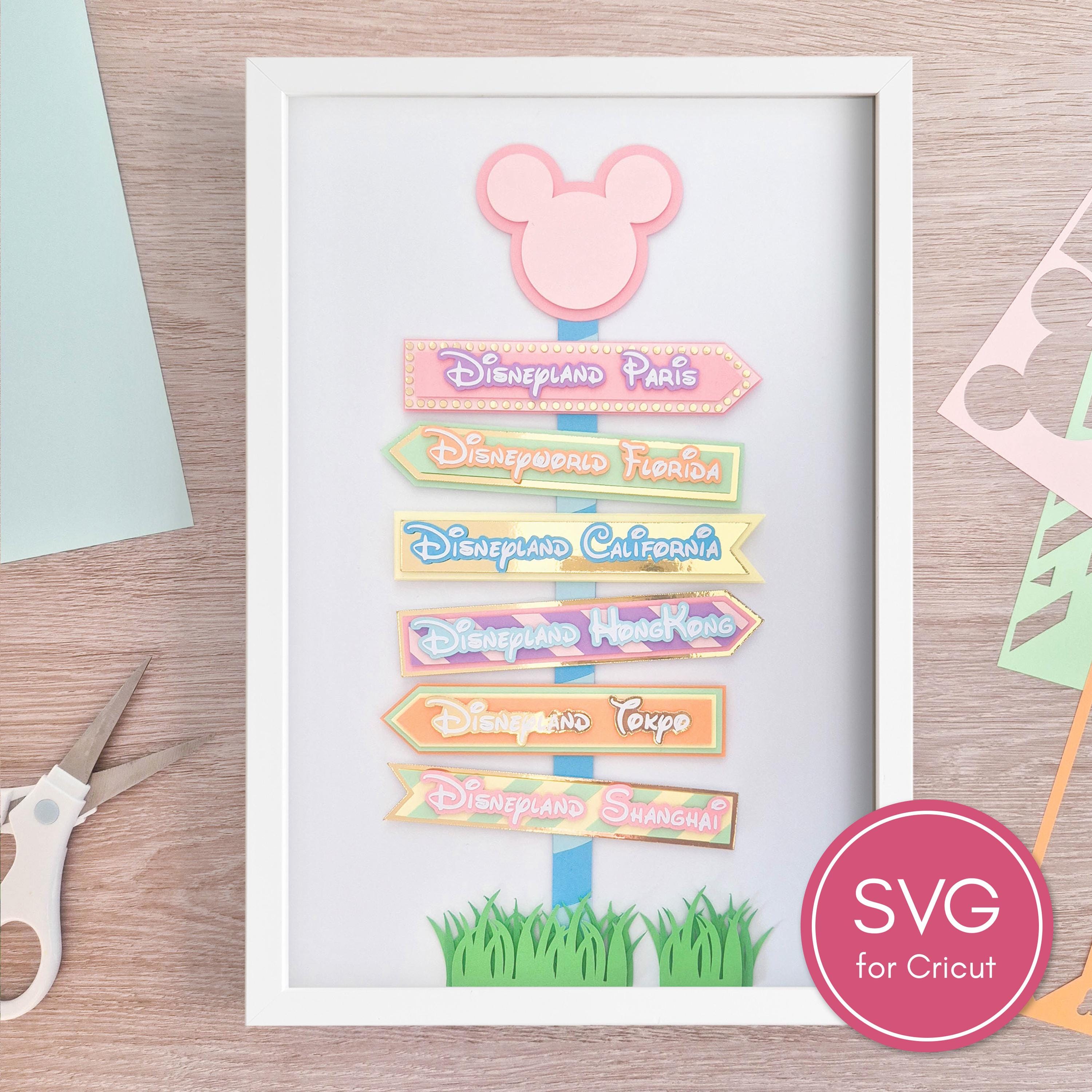 Sign Magical Theme Parks Inspired Papercut Template. SVG File and Pdf ...