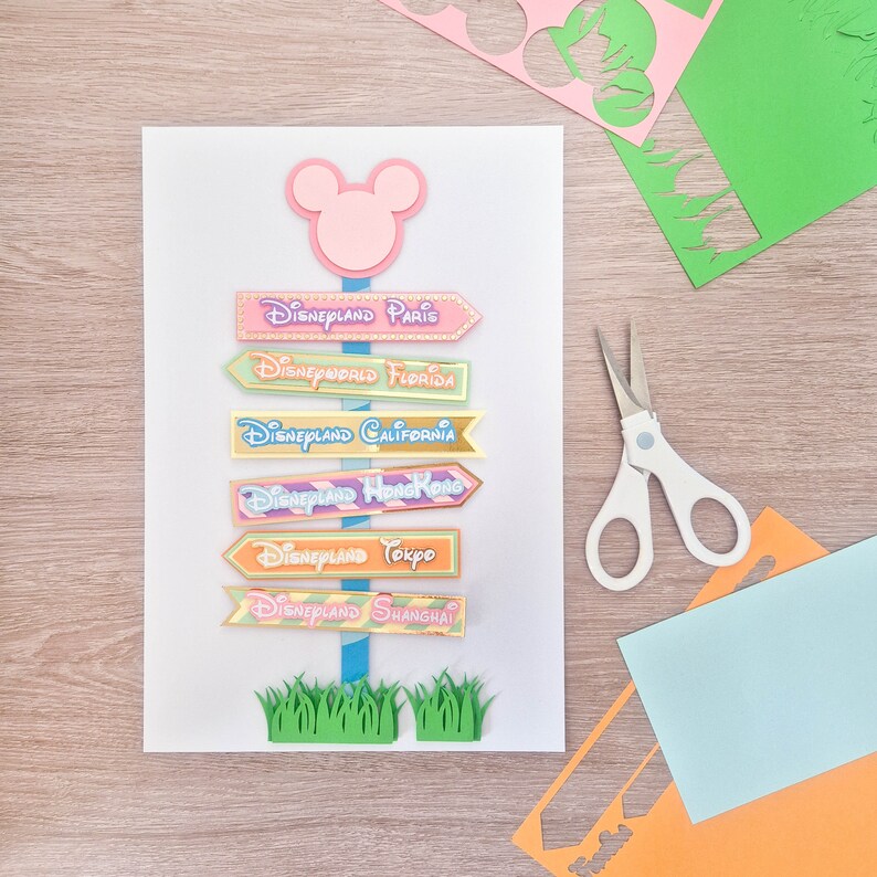 Sign Magical Theme Parks Inspired Papercut Cricut Template. SVG File ...