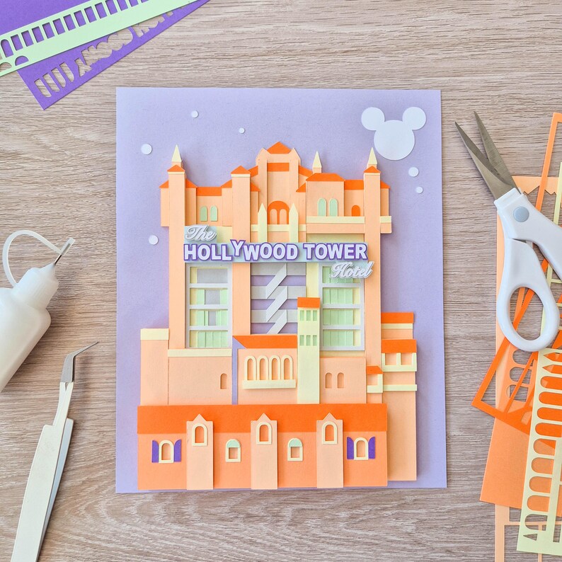 Magical Attraction Tower Hote Papercut Cricut Template. SVG File and ...