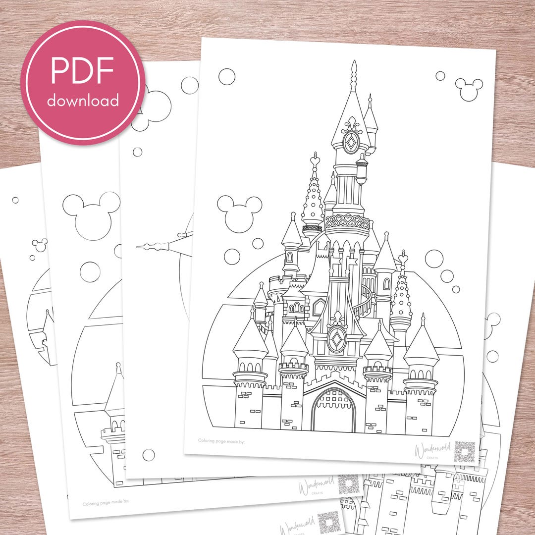 NEW Printable PDF Coloring Pages Magical Castles Mix. - Etsy