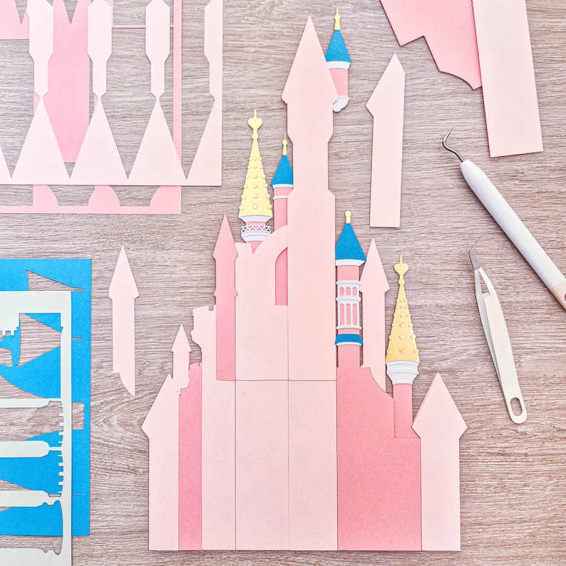 Detailed Magical Castle Paris Inspired Papercut Cricut Template. SVG ...