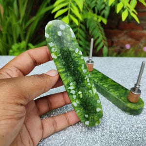 Unique Oval Shape Green Pearl Epoxy Resin Terrazzo Style Drawer Pulls, Cabinet, Dresser, Pulls ...