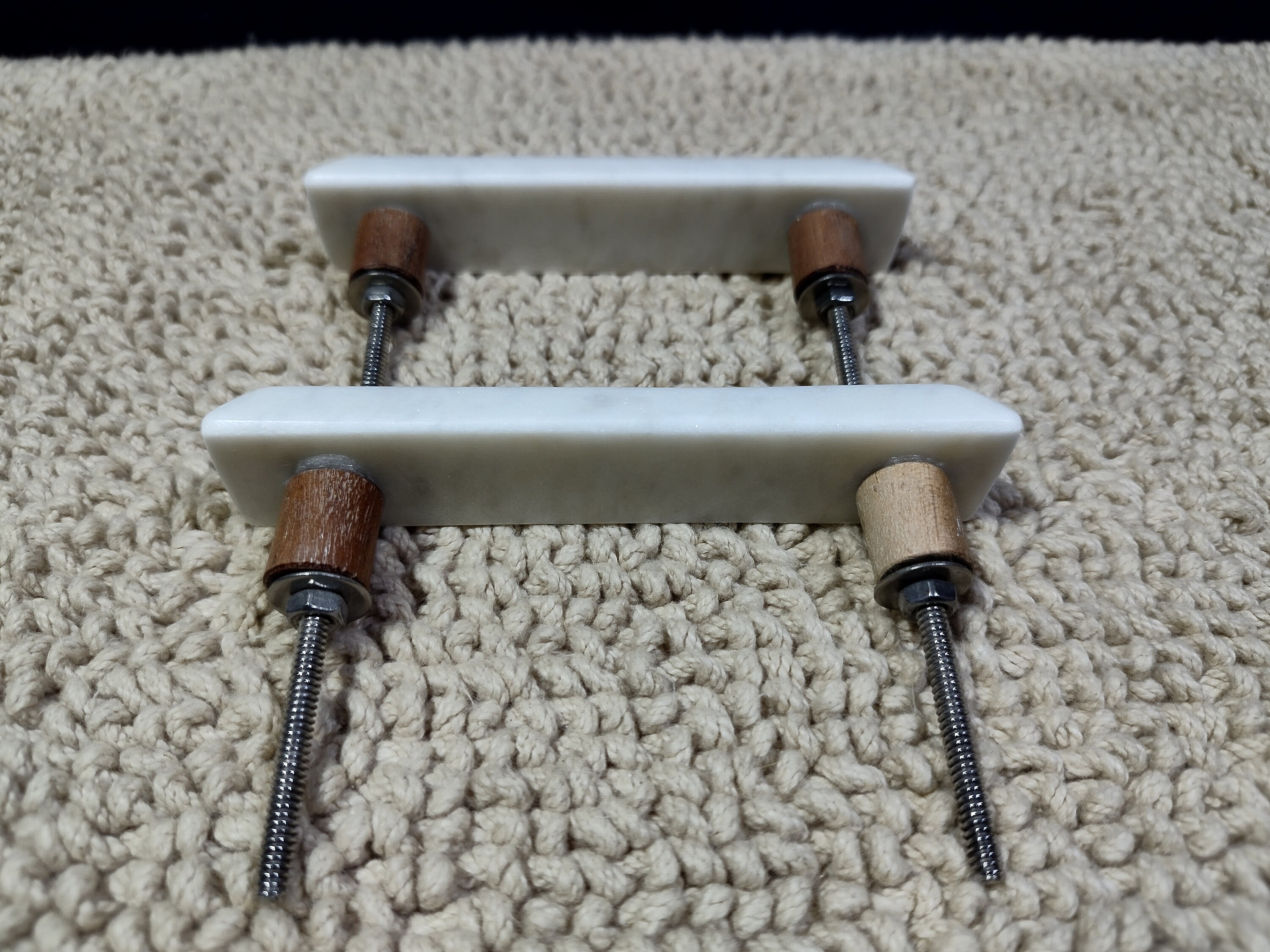 Set of Beautiful White Marble, Marble Drawer Pulls, Cabinets, Dressers ...