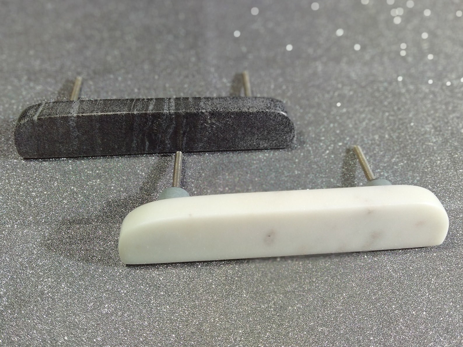 Marble Drawer Pull: White & Black Stone Cabinet Handle, Dresser Knob - Etsy