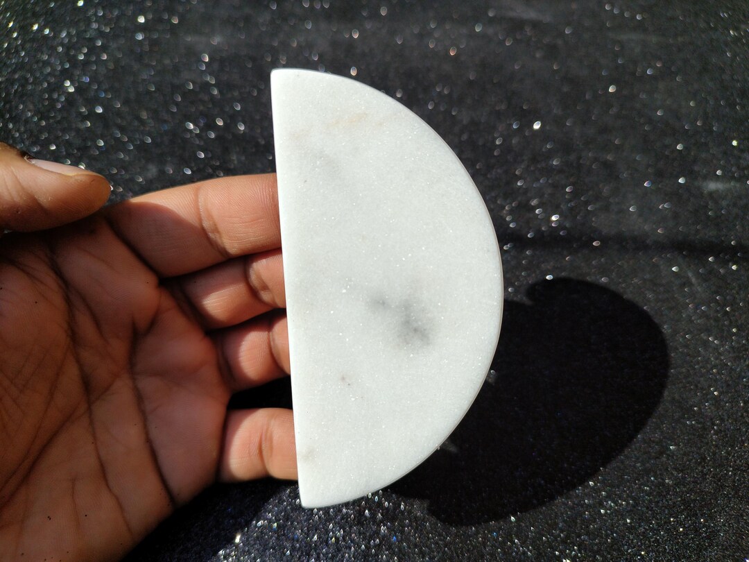 White Marble Half Moon Cabinet Handle - Artisan Crafted - Etsy UK