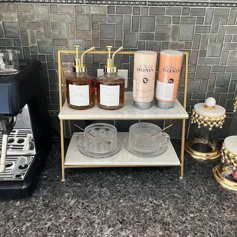 White Marble 2-tier Server Pastry Stand in Marble Marble Tray Marble ...