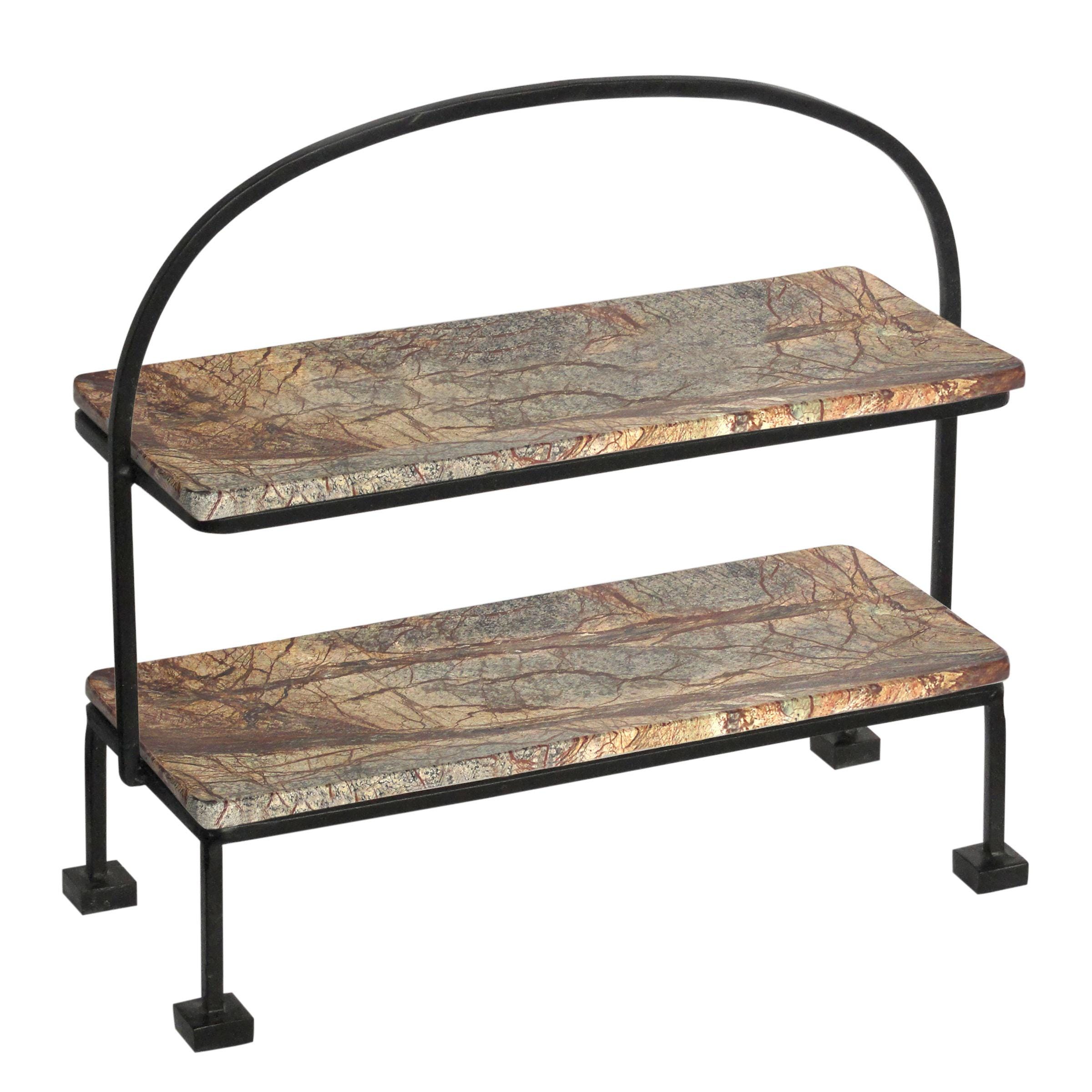 White Marble 2-tier Server Pastry Stand in Marble Marble Tray Marble ...