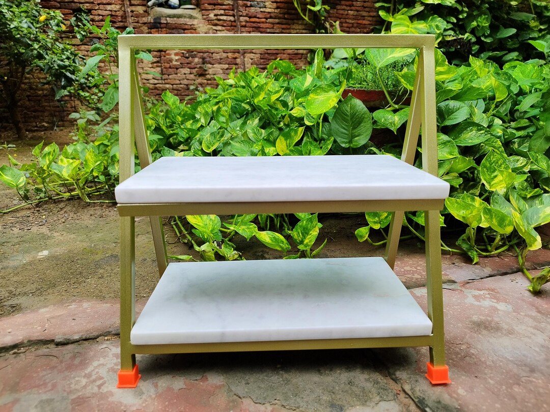 Tasna Marble 2-tier Server | Pastry Stand in Marble | Marble Tray ...