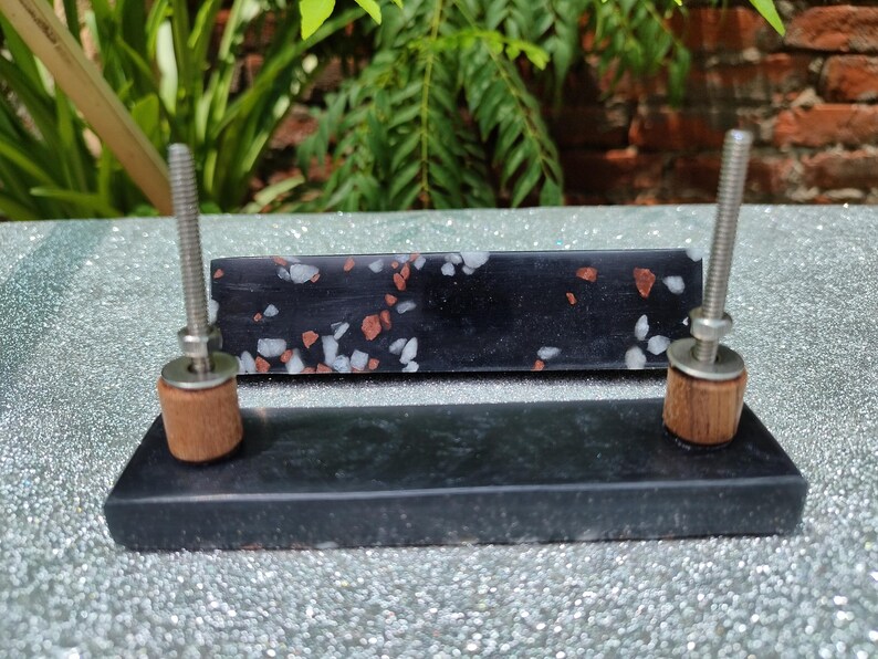 Terrazzo Epoxy Resin Drawer Pull: Green, Black & White Pearl Cabinet ...