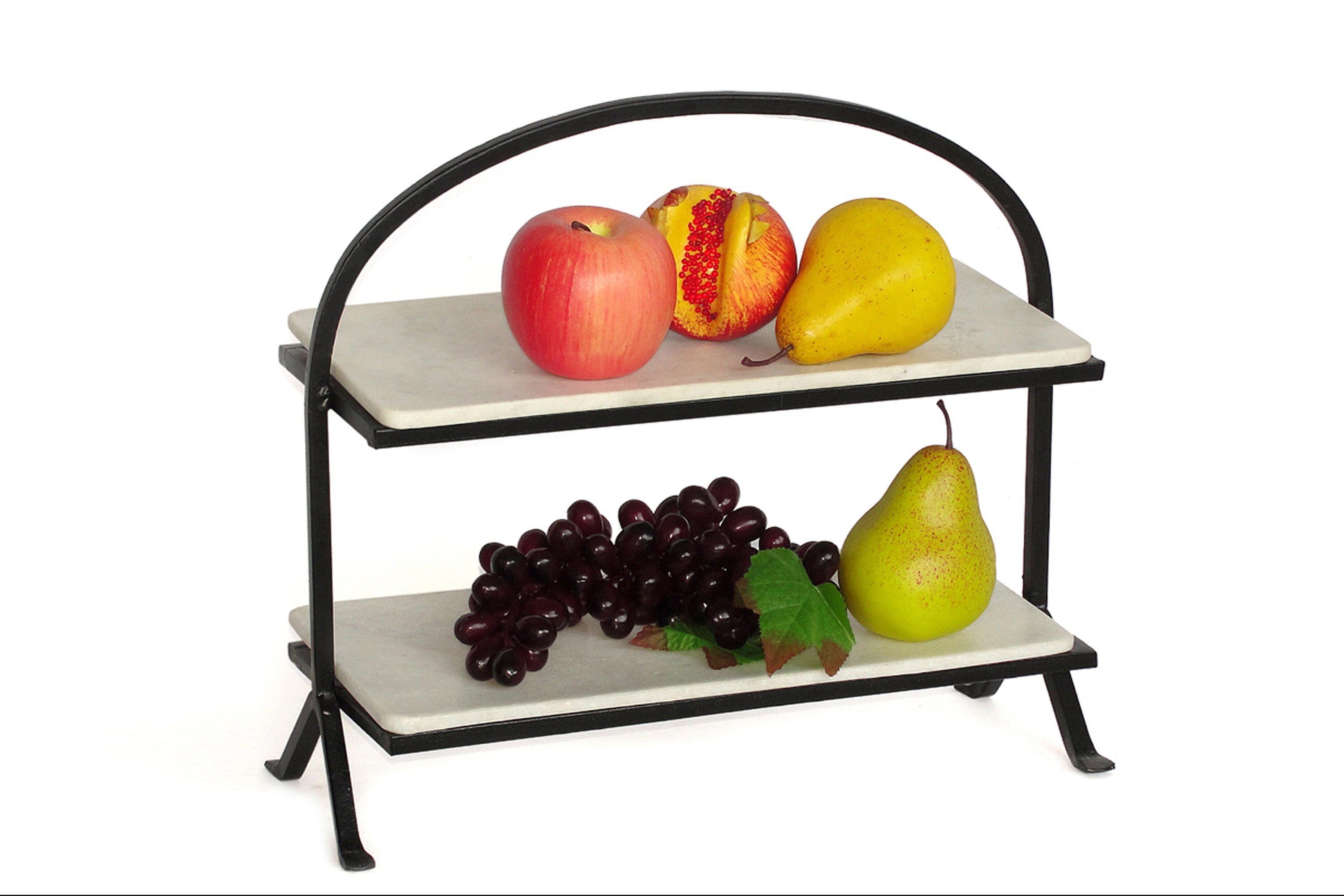 White or Bidasar Marble 2-tier Server | Pastry Stand in Marble | Marble ...