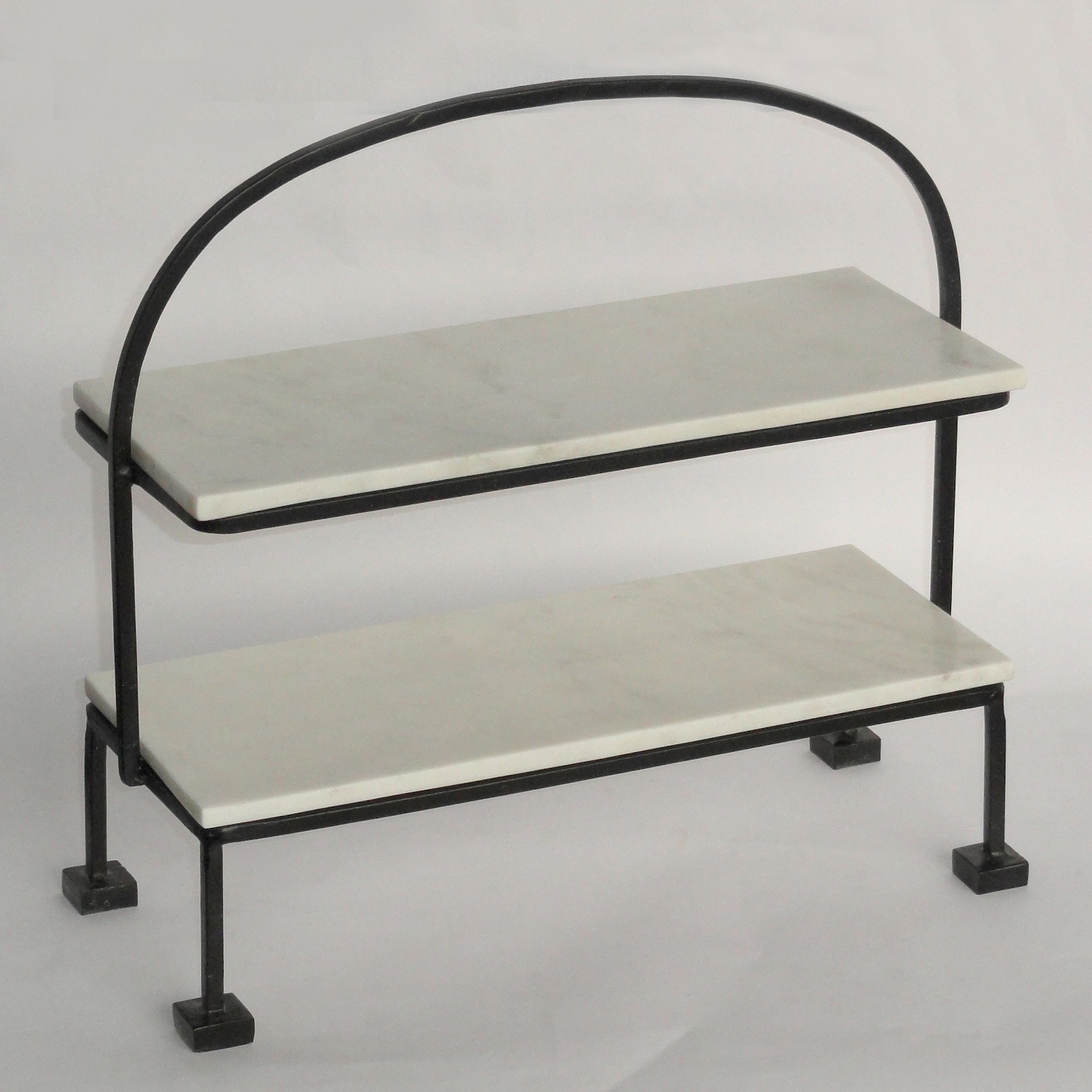 White or Bidasar Marble 2-tier Server | Pastry Stand in Marble | Marble ...