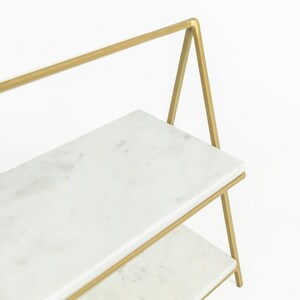 White Marble 2-tier Server Pastry Stand in Marble Marble Tray Marble ...