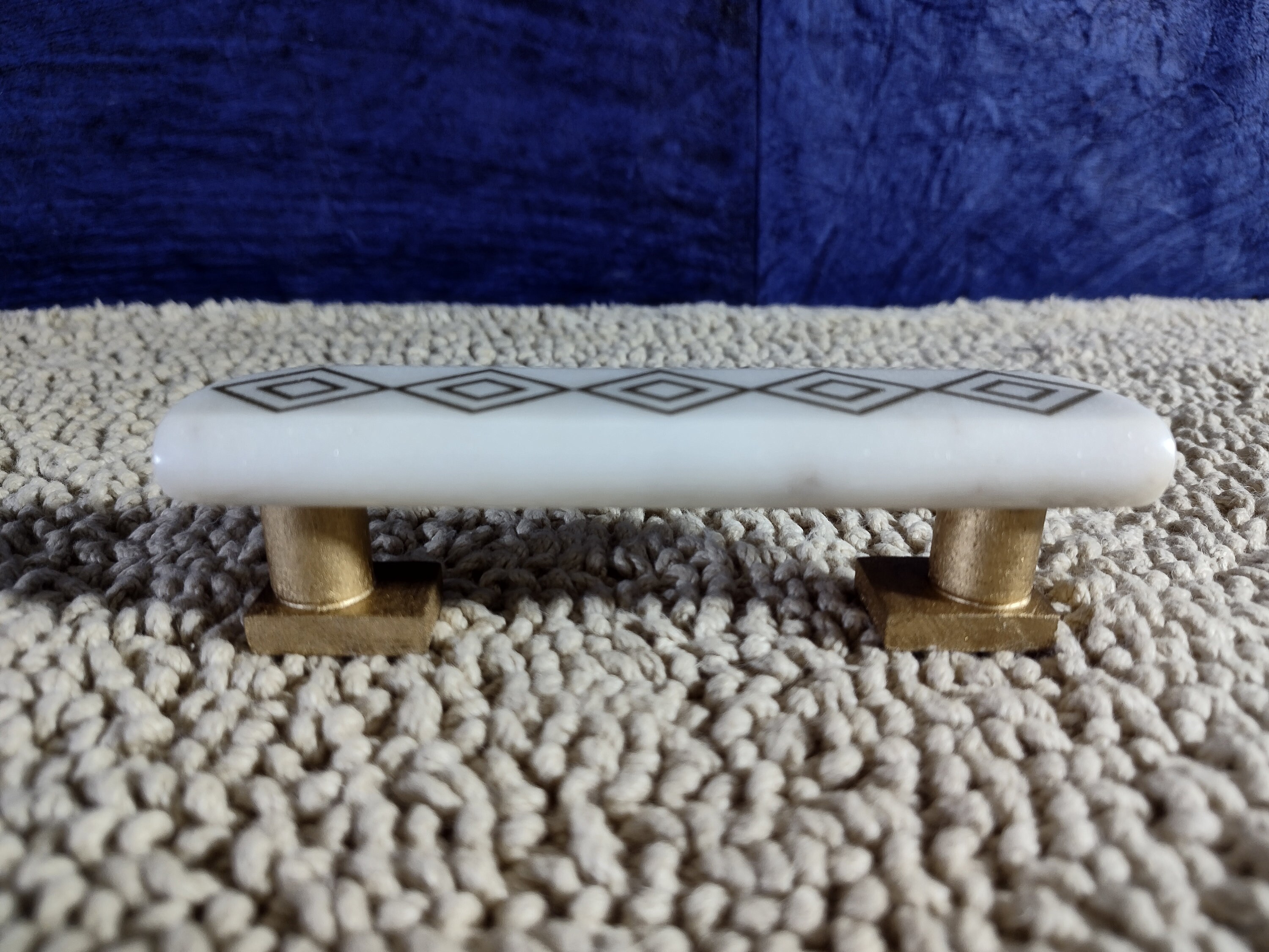 Gold Embedding Self Adhesive Cabinet Pulls Beautiful White Marble ...