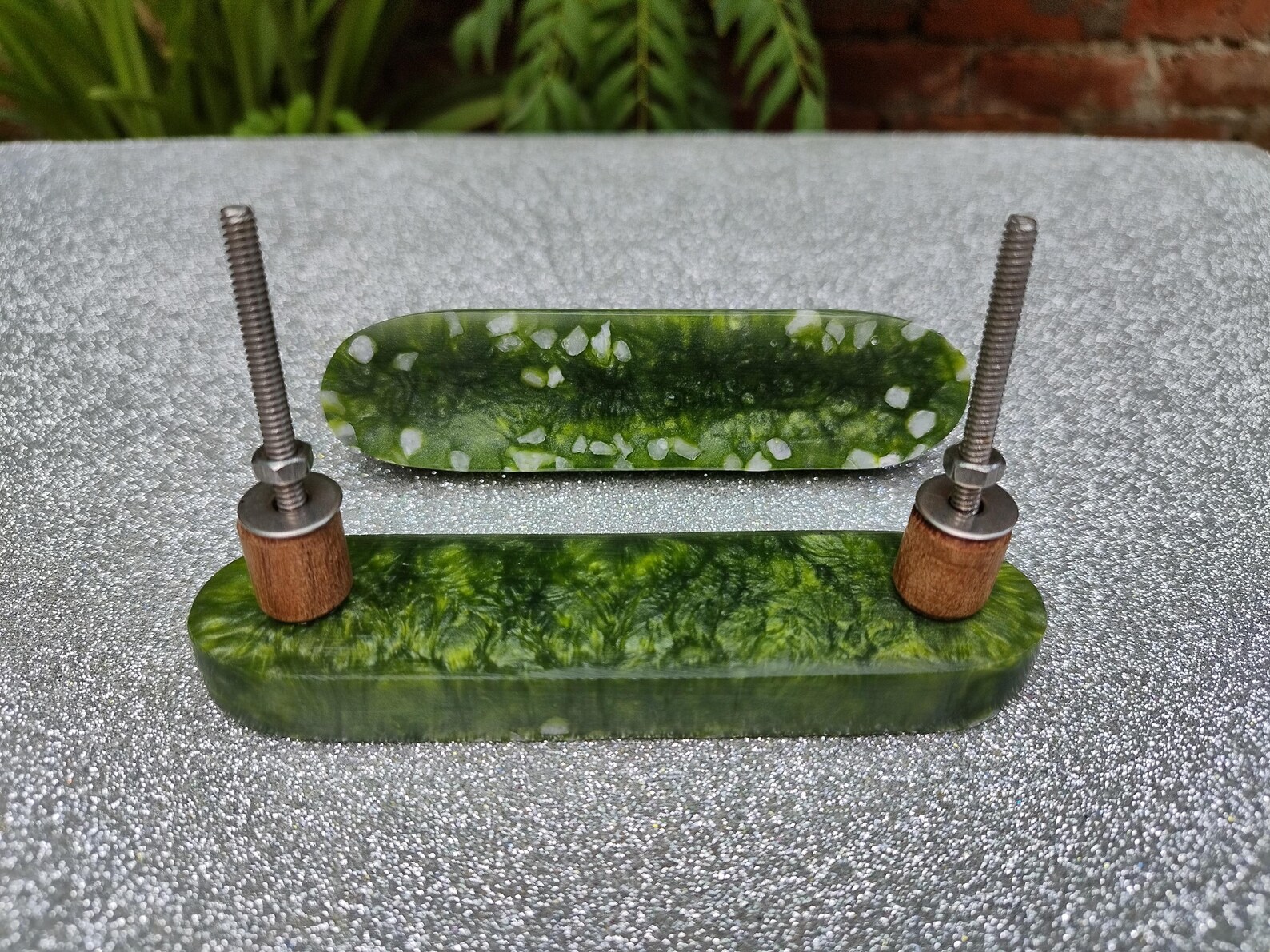 Green Pearl Epoxy Resin Drawer Pull: Terrazzo Style Cabinet Handle - Etsy