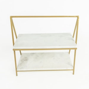 White Marble 2-tier Server Pastry Stand in Marble Marble Tray Marble ...