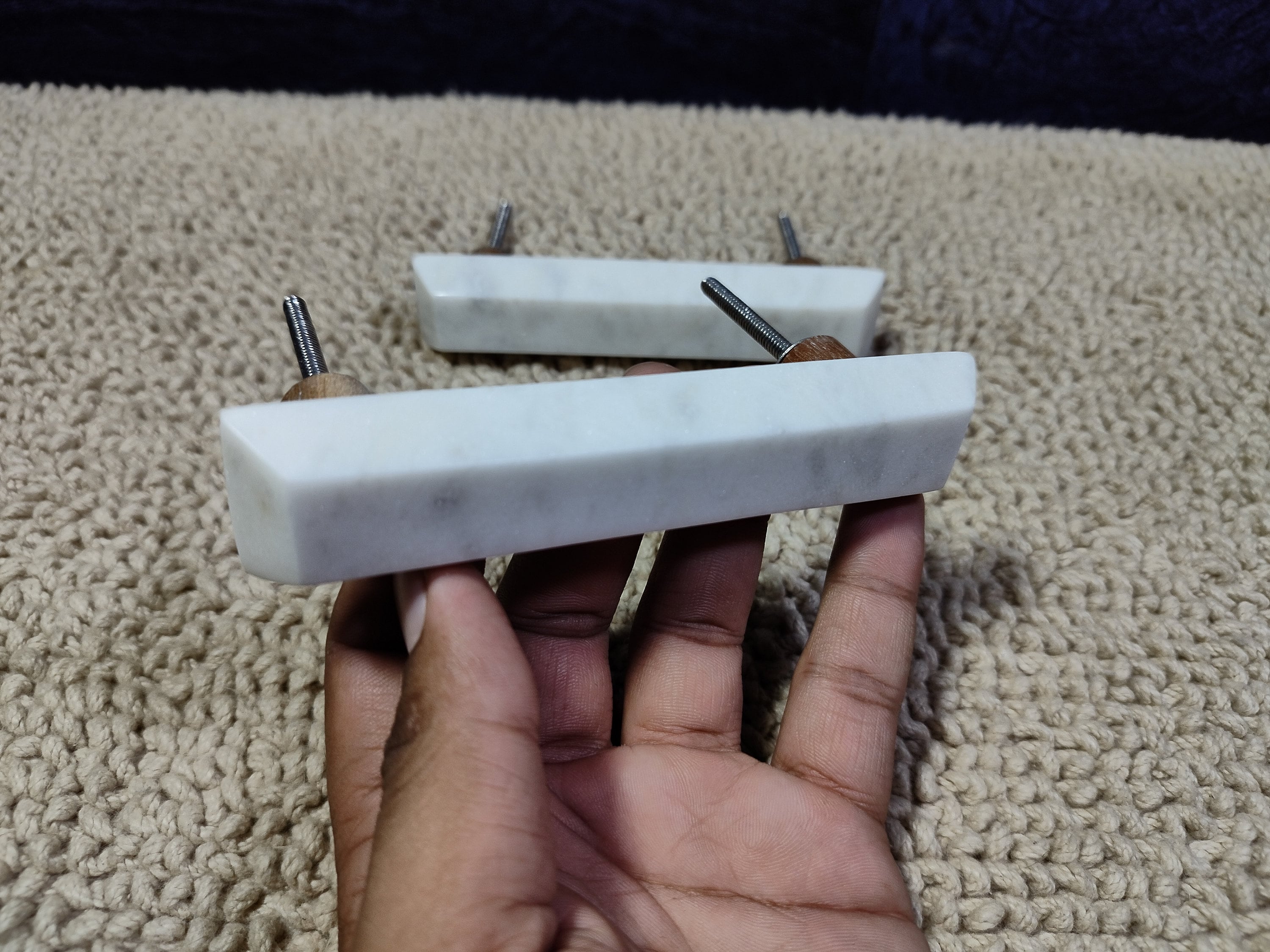 Set of Beautiful White Marble, Marble Drawer Pulls, Cabinets, Dressers ...