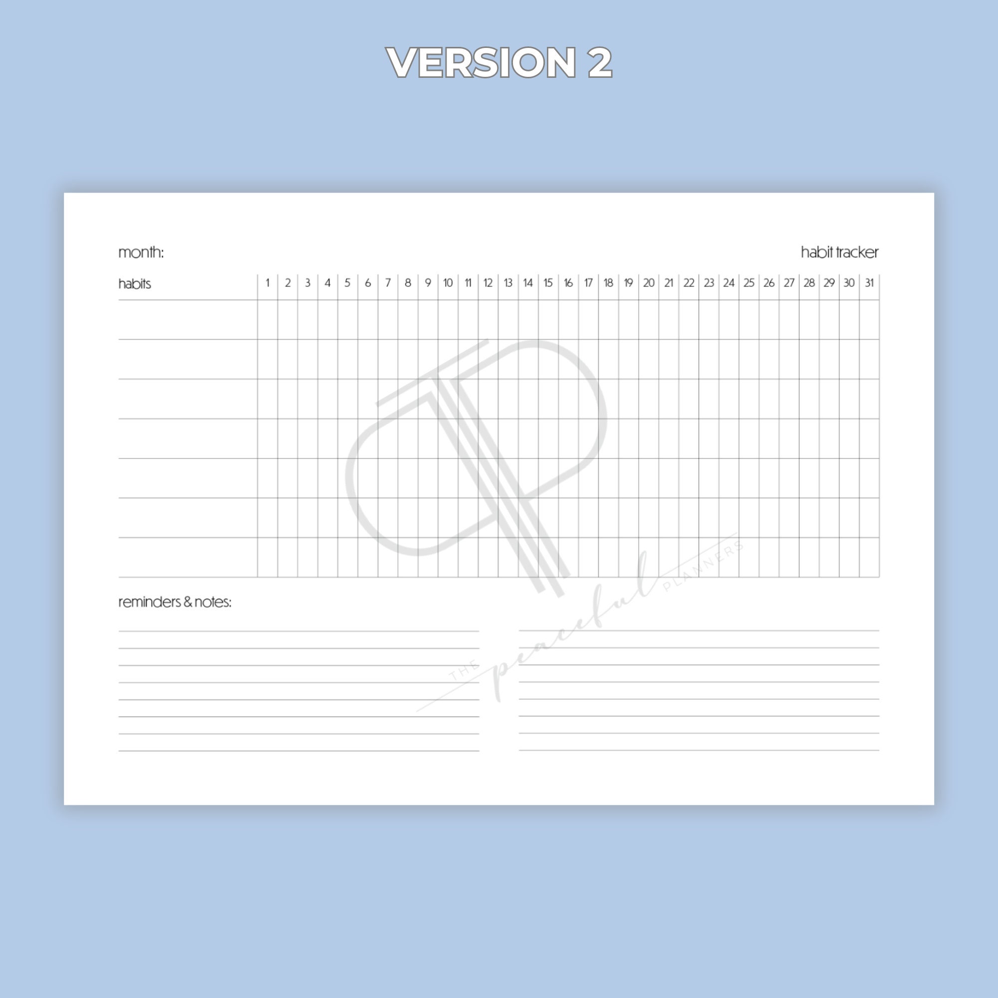 Printable Monthly Habit Tracker, Habit Journal, Habit-tracking ...
