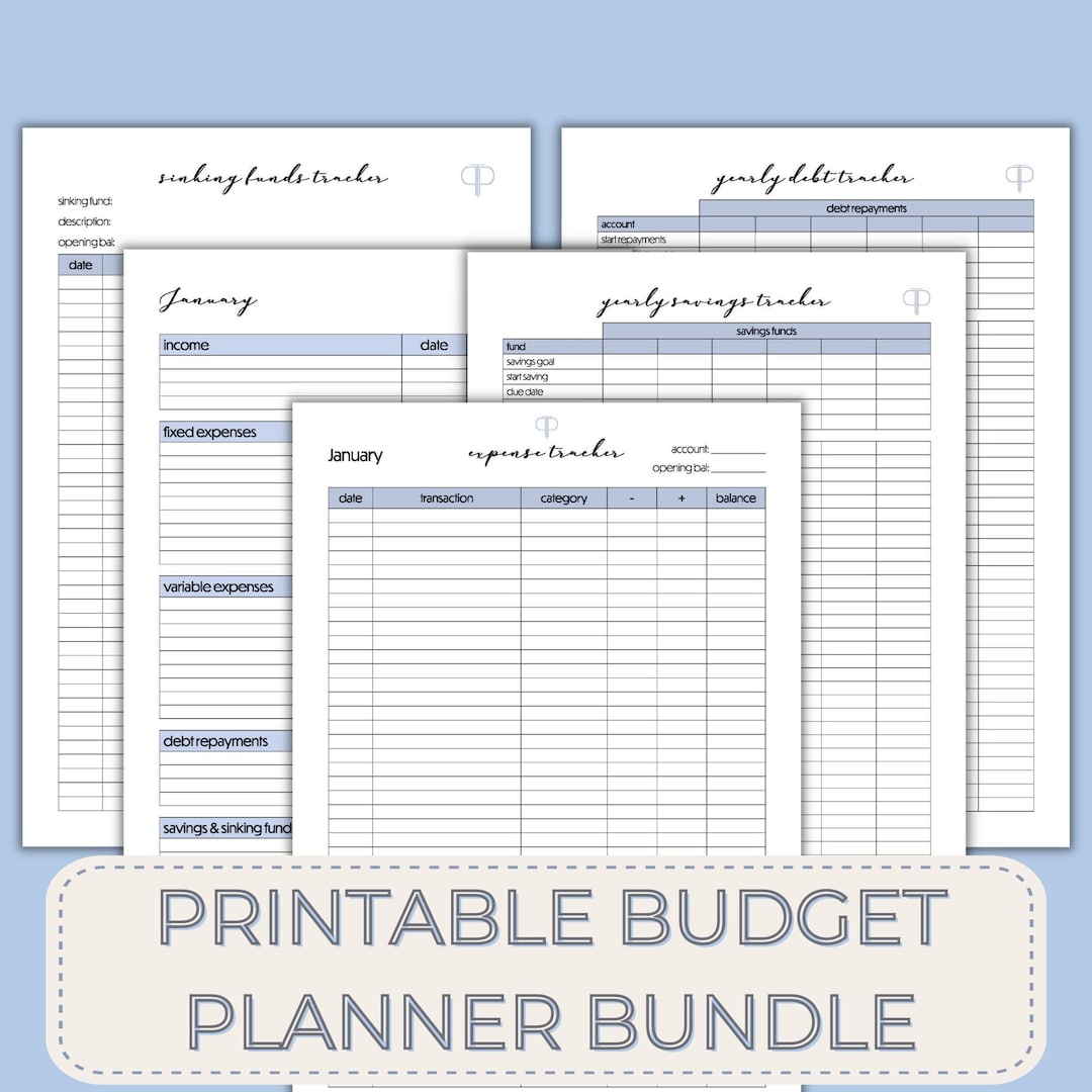 Printable Budget Planner Bundle, Financial Planning, Budgeting, Expense ...