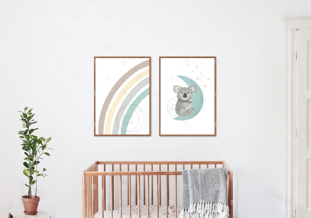 KOALA MOON, Two Personalized Illustration, Children's Room, Baby Room ...