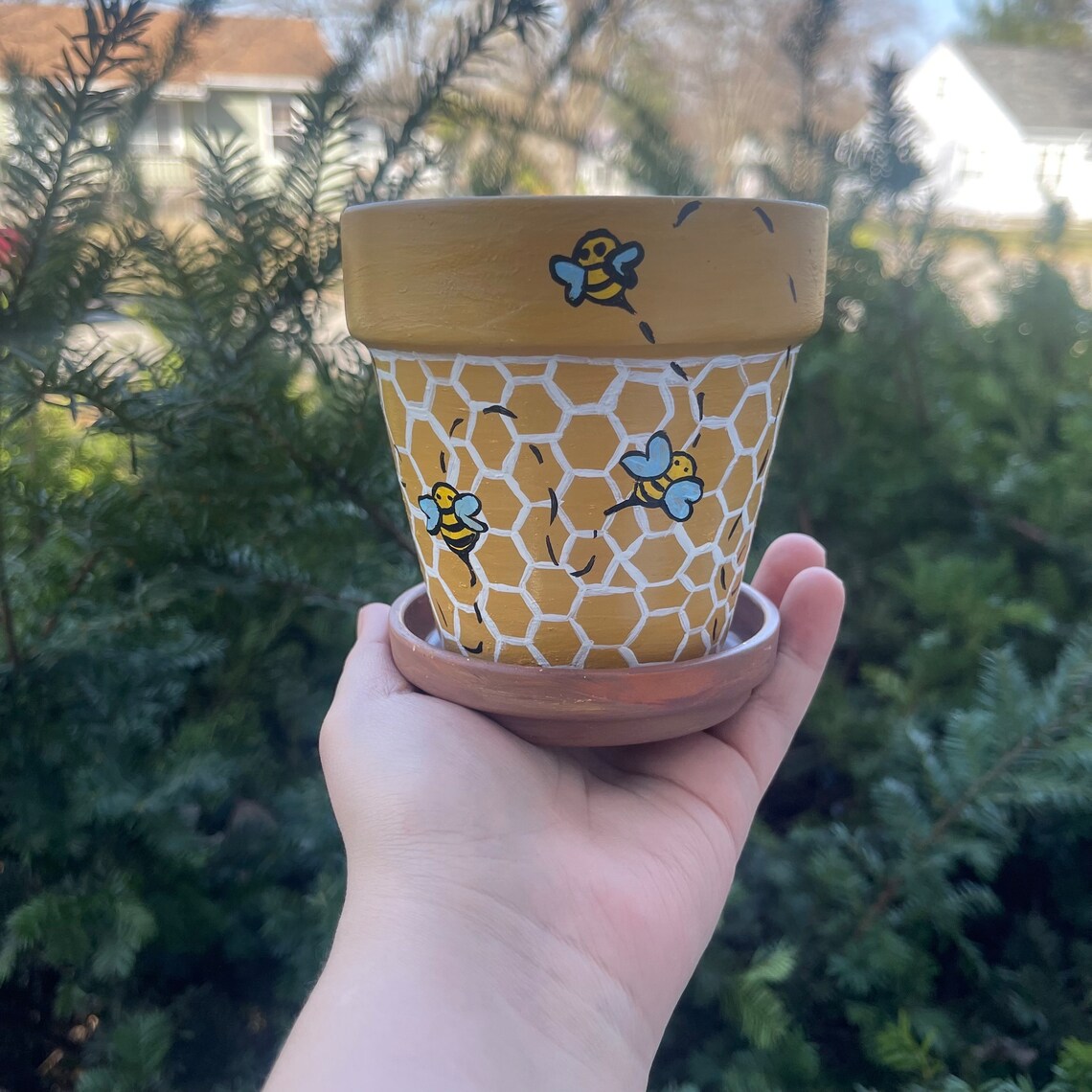 Bee Flower Pot - Etsy