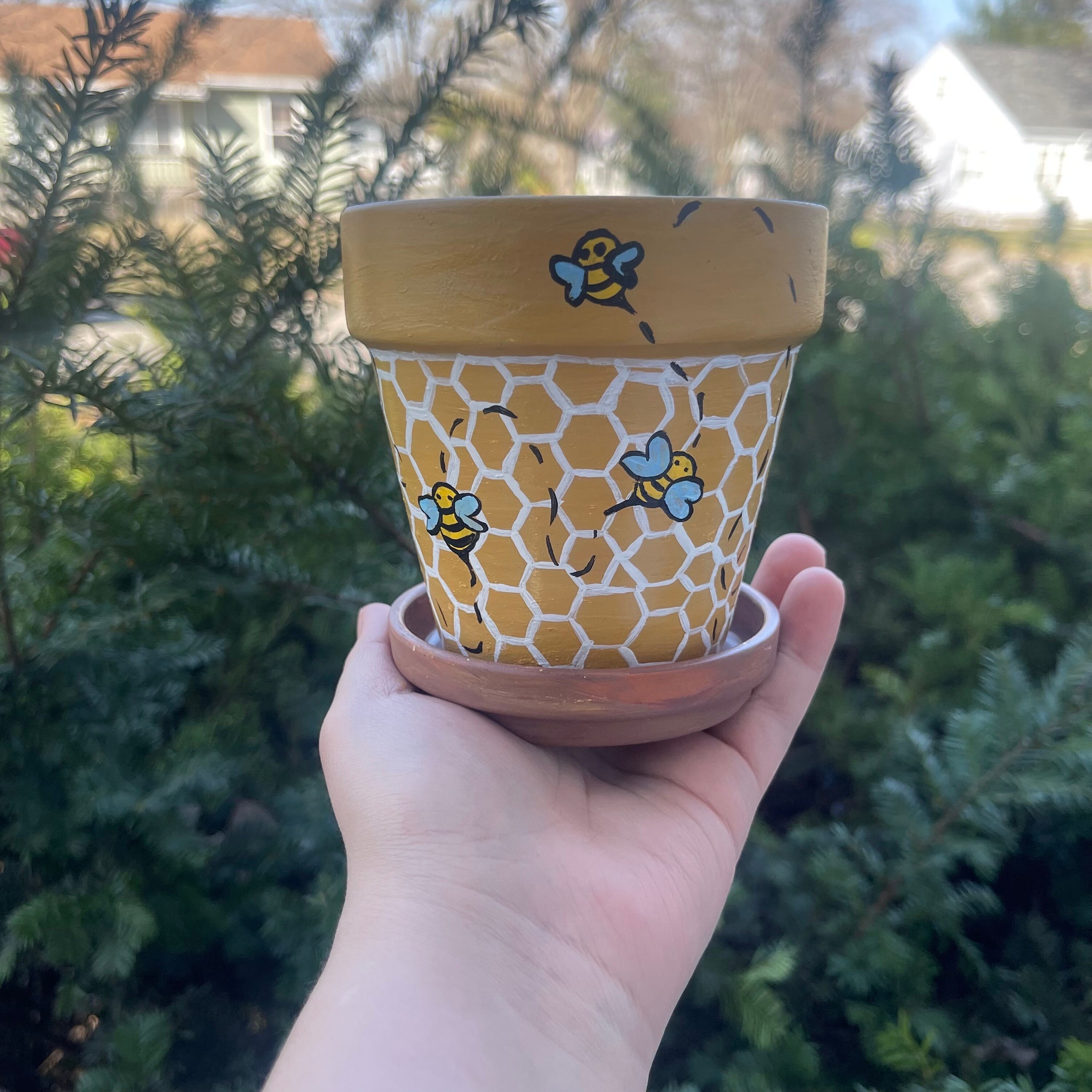 Bee Flower Pot - Etsy