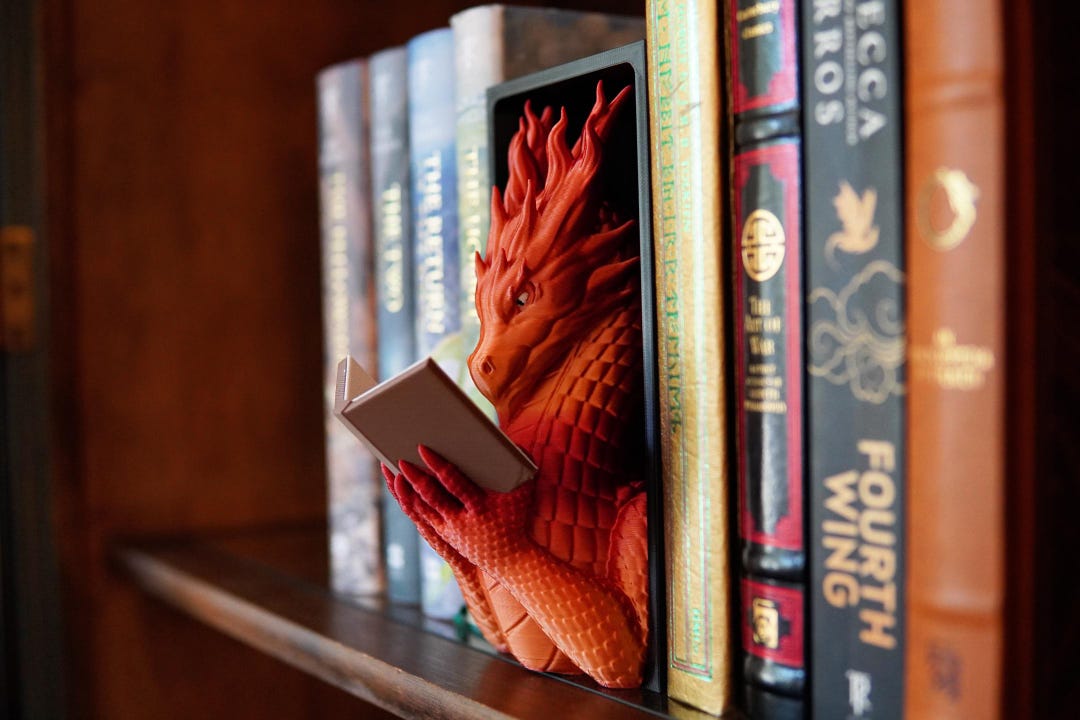Flamewing Dragon Reader Book Nook DIGITAL FILE- STL and .3mf - Etsy