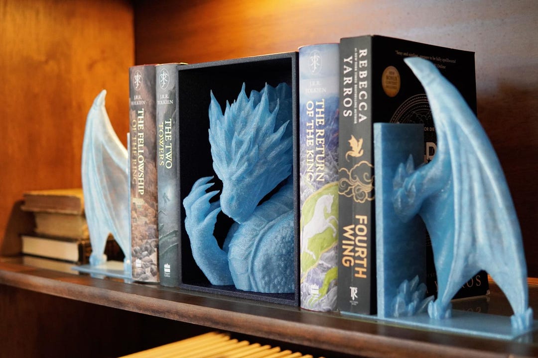 Frost Dragon Book Nook Collection: STL & .3mf 3D Print Files (digital ...
