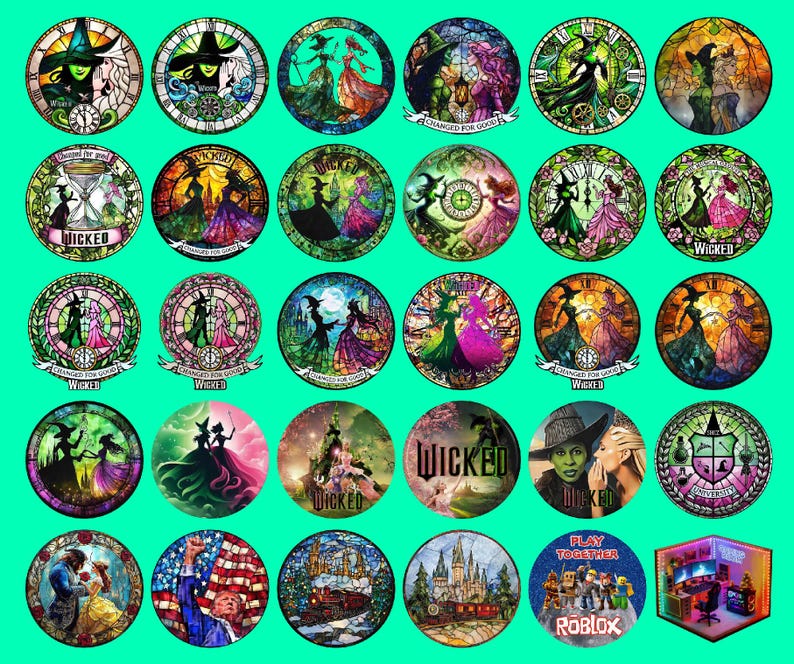 30 Sticker Wicked | Digital Download PNG High Image Quality - Etsy