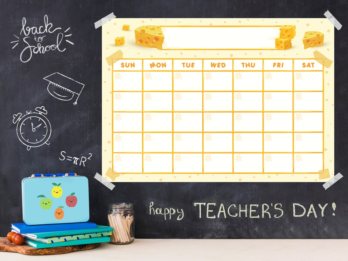 4 Printable Types Blank Calendar | Digital Download PNG High Image ...