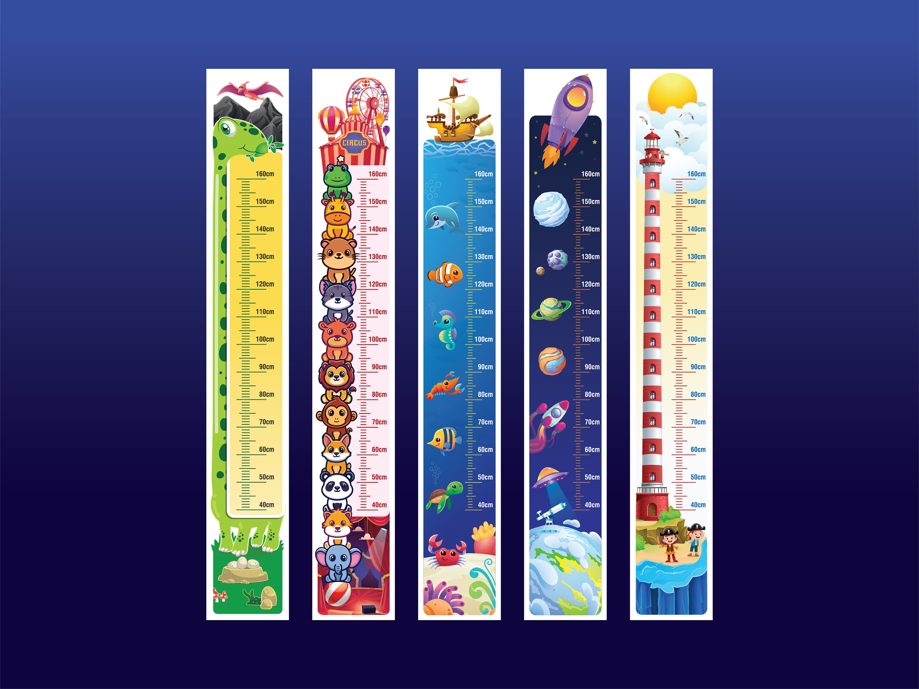 Kid Height Chart 5 Pattern Bundles, Height Growth Chart for Children ...