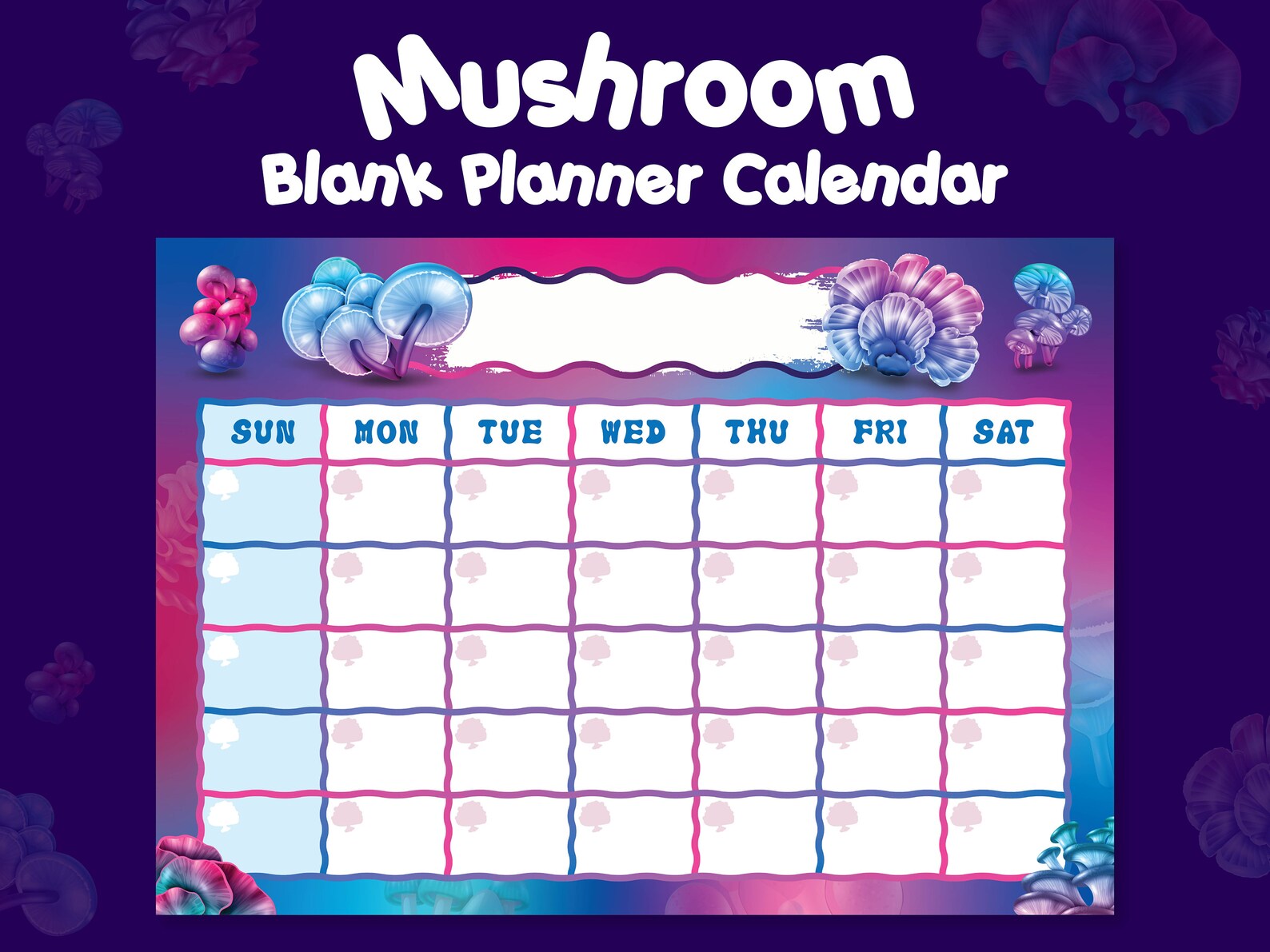 4 Printable Types Blank Calendar, Digital Monthly Planner, Blank ...