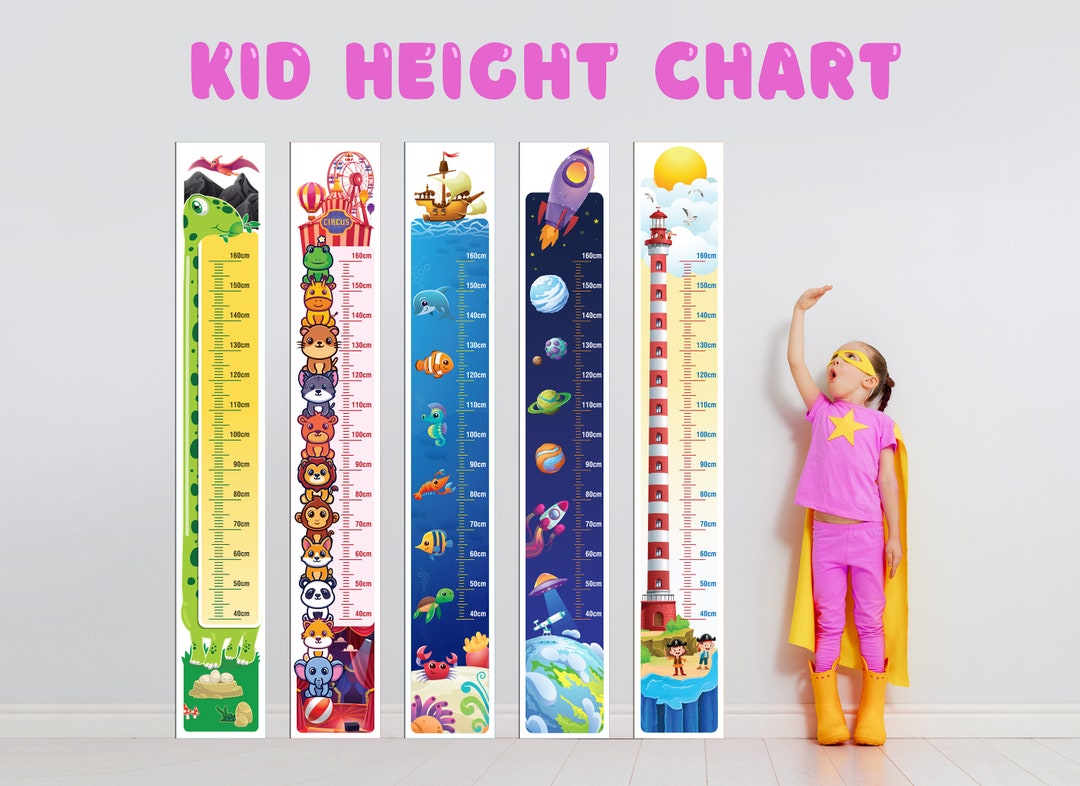 Kid Height Chart 5 Pattern Bundles, Height Growth Chart for Children ...