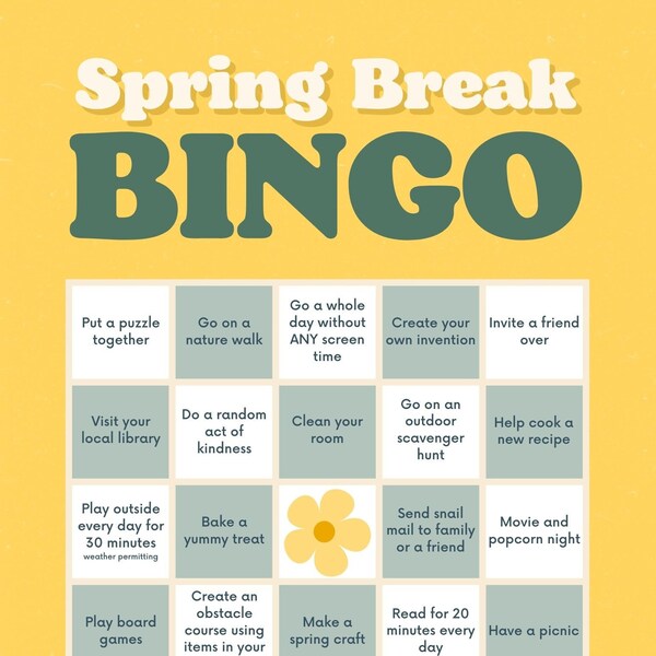 Spring Break Bingo - Etsy