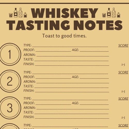 Wine Tasting Notes Journal PDF Printable Download Template - Etsy