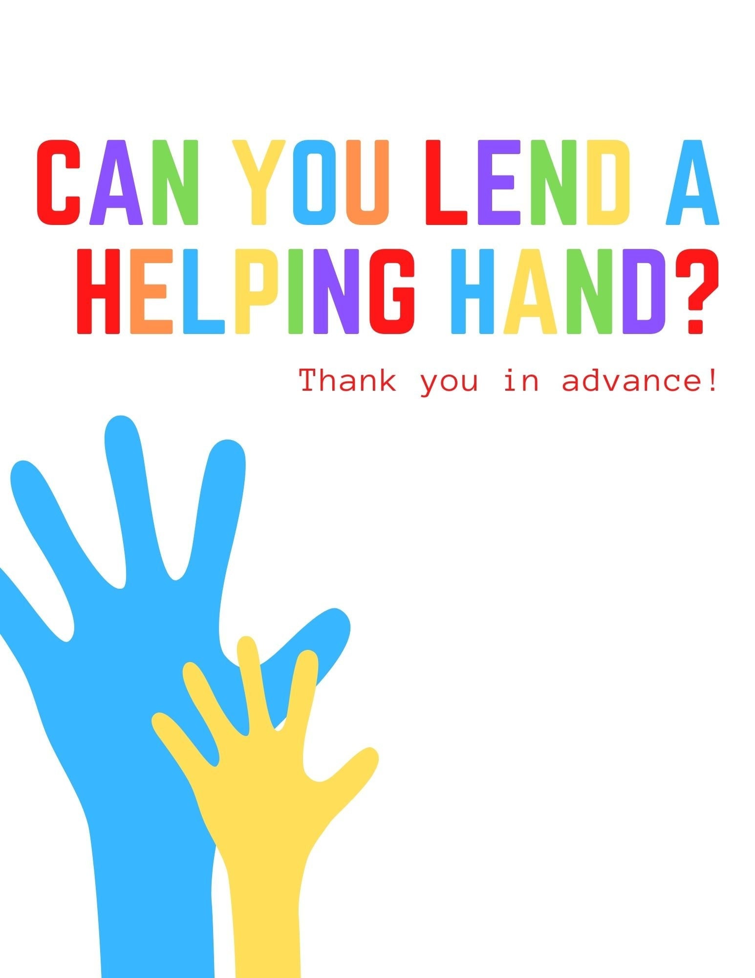 Can You Lend a Helping Hand? Classroom Donations - Etsy