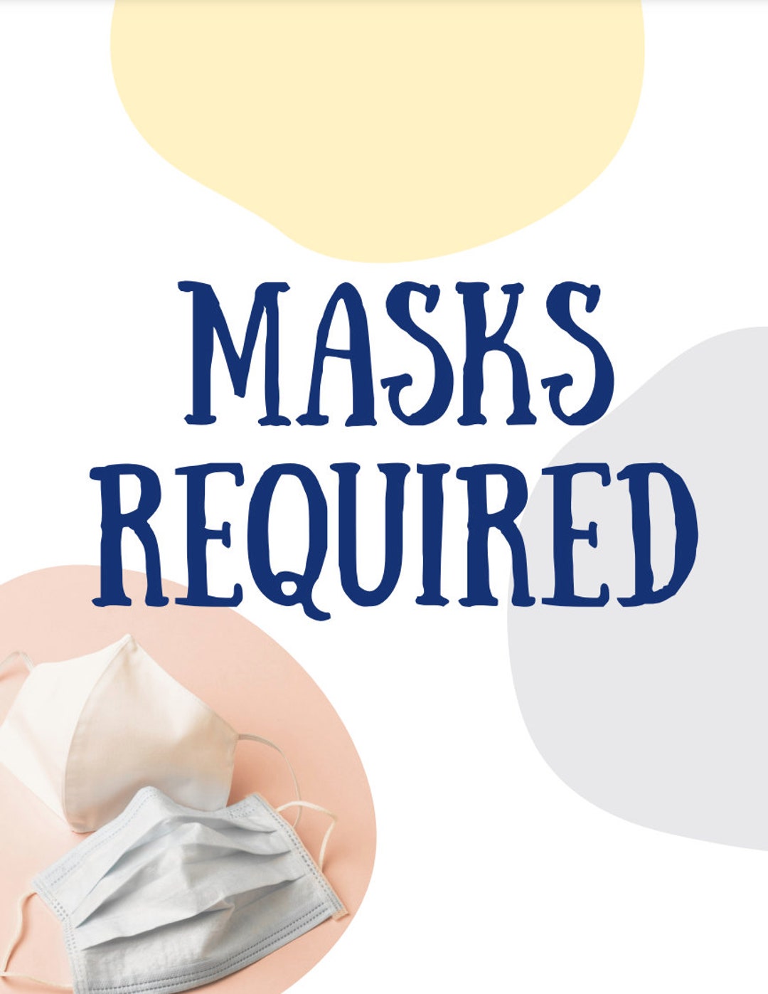 Masks Required Poster - Etsy