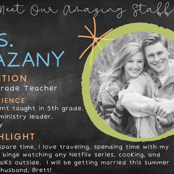 Teacher Spotlight Template - Etsy