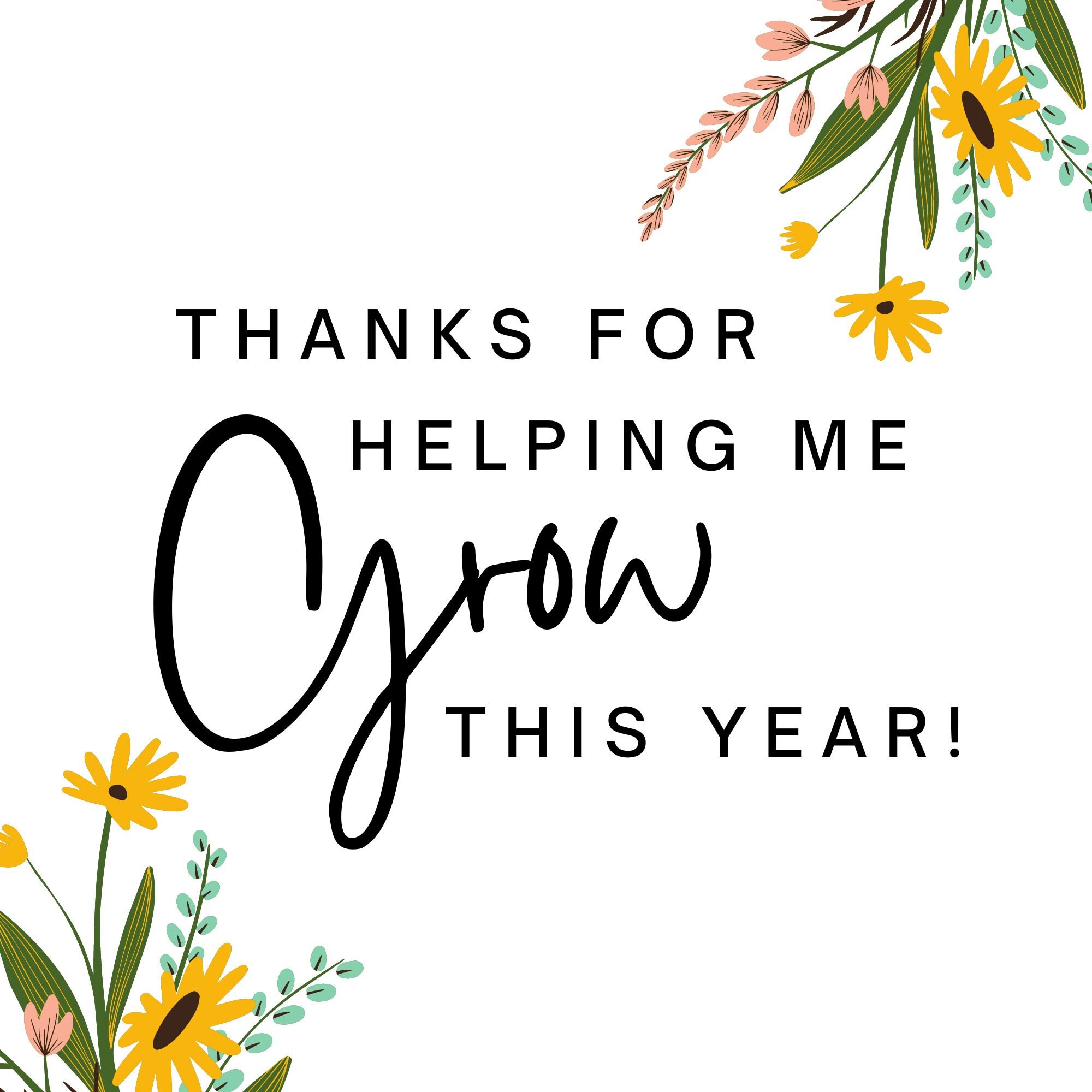 Thanks for Helping Us/me Grow This Year - Teacher Appreciation Tags - Etsy