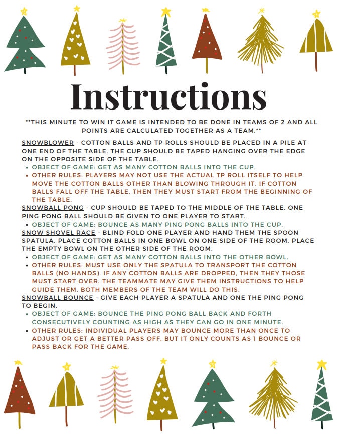 Holiday Minute to Win It Games - Etsy