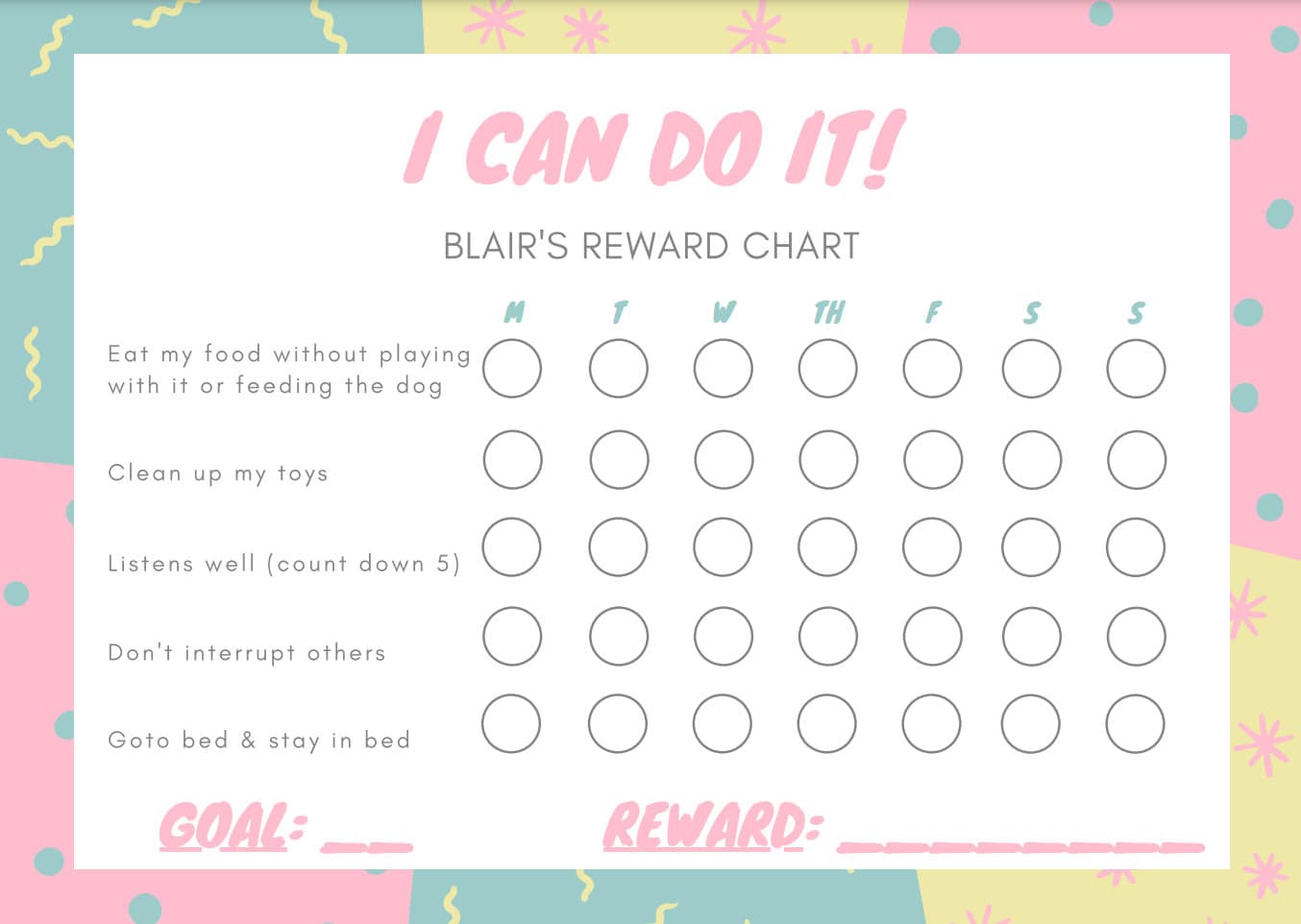 Toddler Behavior Chart - Etsy