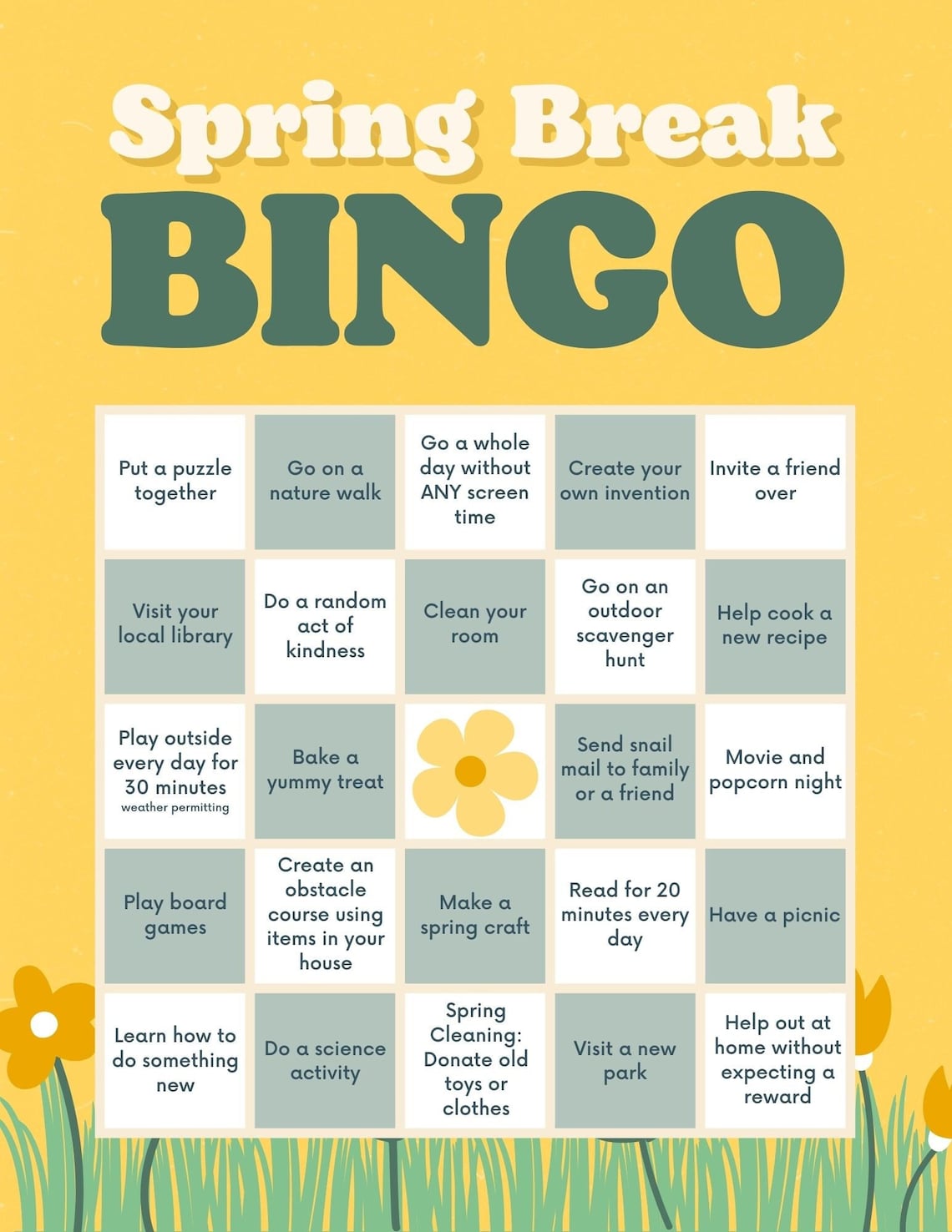 Spring Break BINGO - Etsy