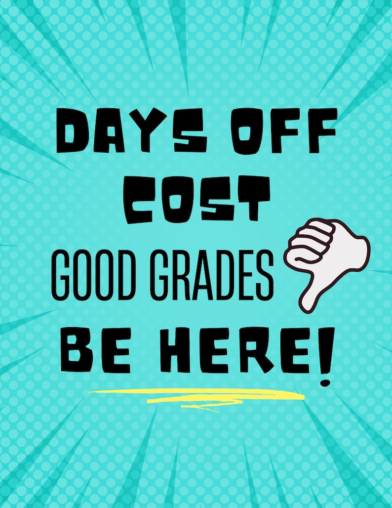 School Attendance Posters - Etsy