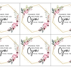 Thanks for Helping Us/me Grow This Year - Teacher Appreciation Tags - Etsy