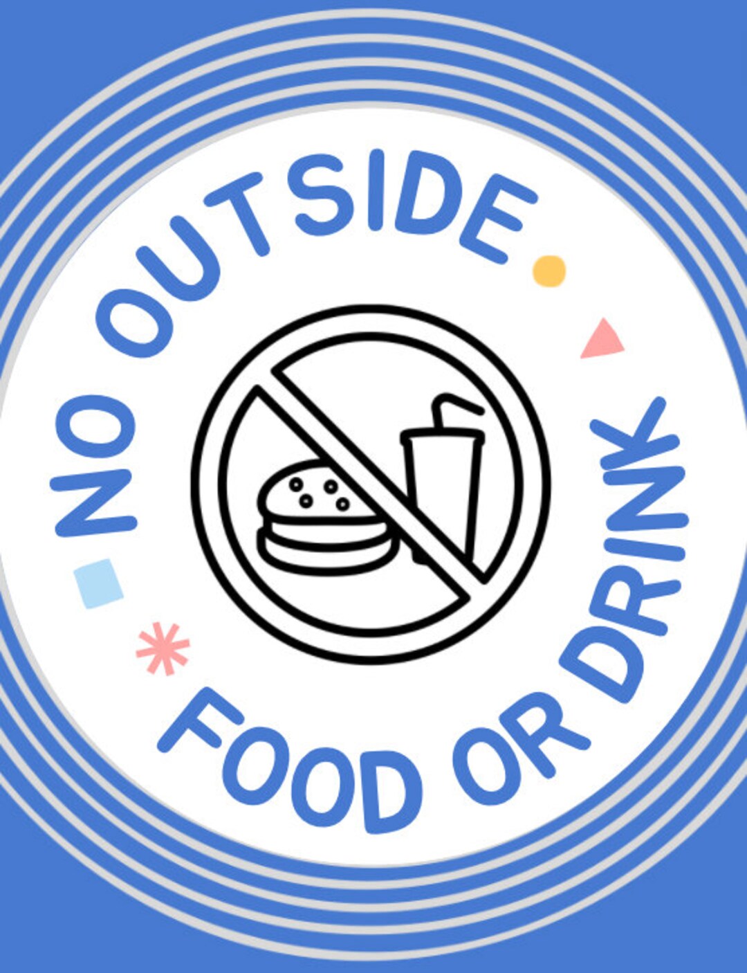No Outside Food or Drink - Etsy
