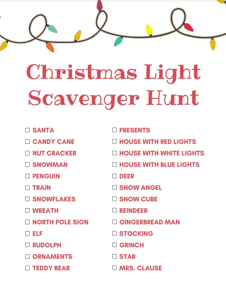 Christmas Light Scavenger Hunt - Etsy