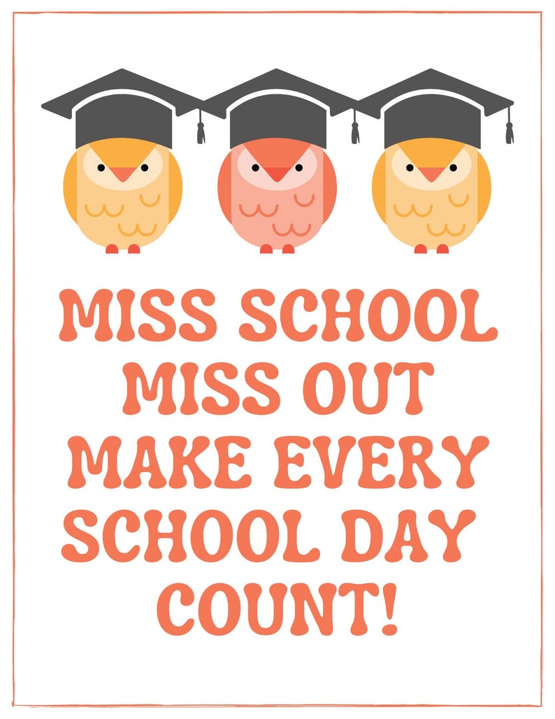 School Attendance Posters - Etsy