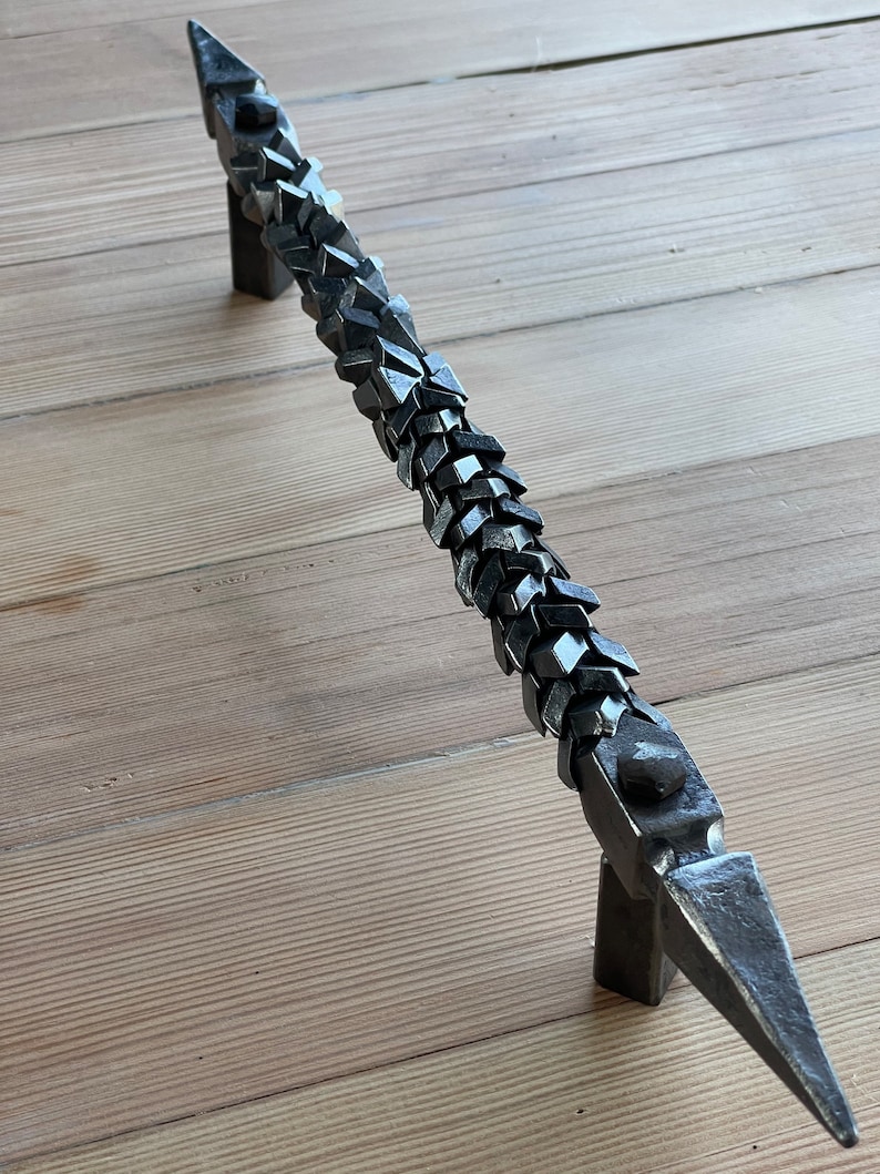 Large Dragon Scale Hand Forged Handle - Blacksmith Rustic Medieval ...