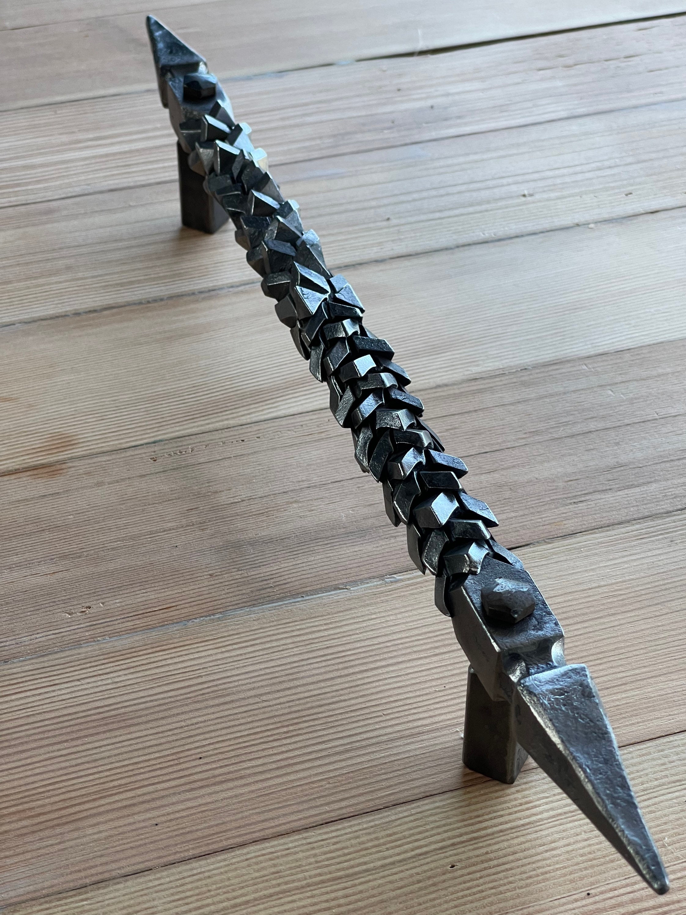 Large Dragon Scale Hand Forged Handle - Blacksmith Rustic Medieval ...
