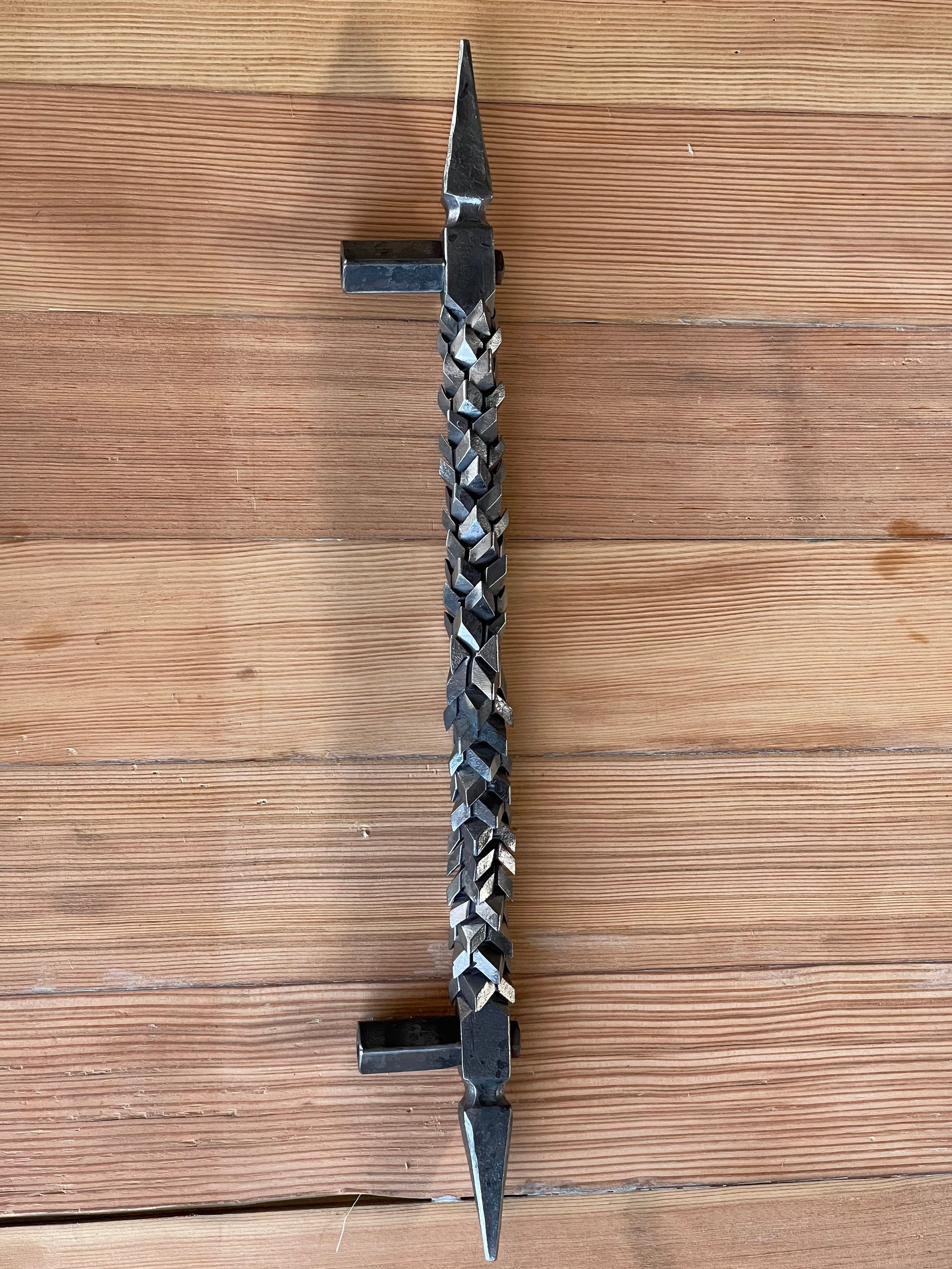 Large Dragon Scale Hand Forged Handle - Blacksmith Rustic Medieval ...
